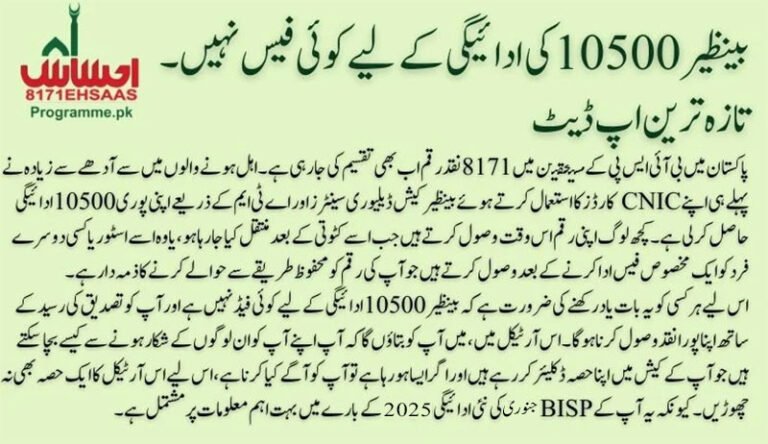 8171 Ehsaas Registration 2025 By CNIC | 8171 ویب پورٹل